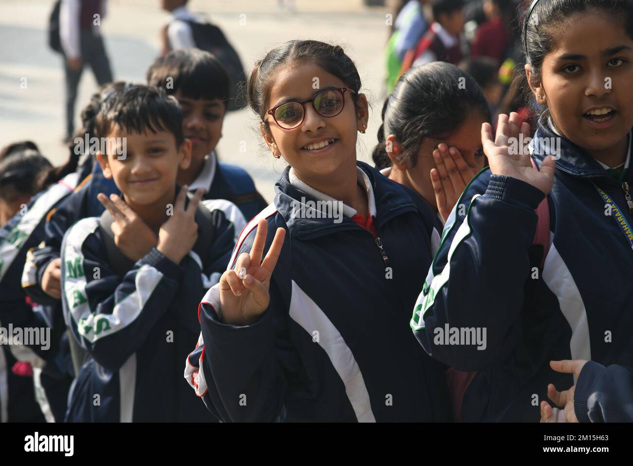 School students are in joyous mood visiting at the National Science ...