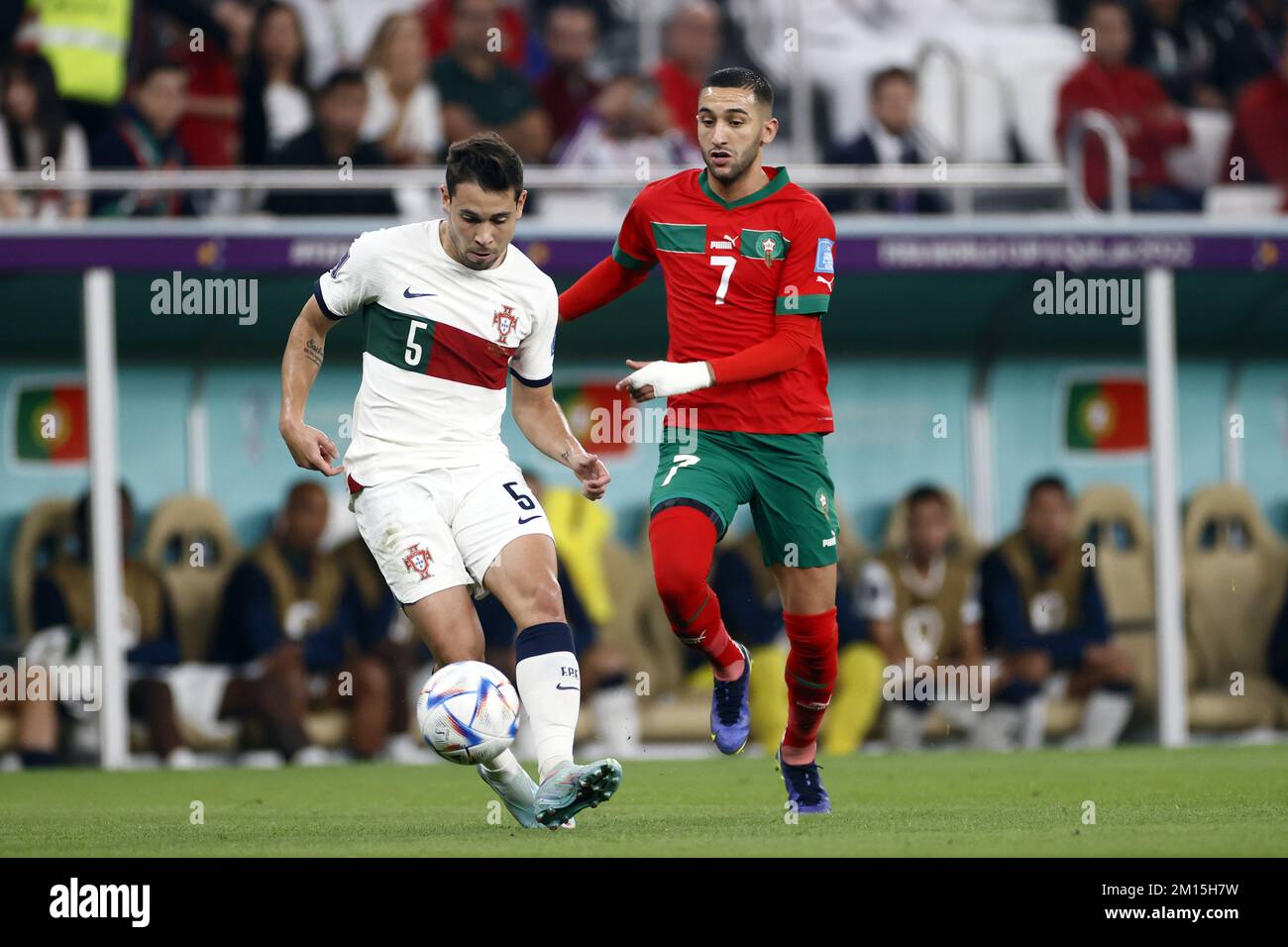 DOHA - Qatar, 10/12/2022,DOHA - (l-r) Raphael Guerreiro of Portugal ...