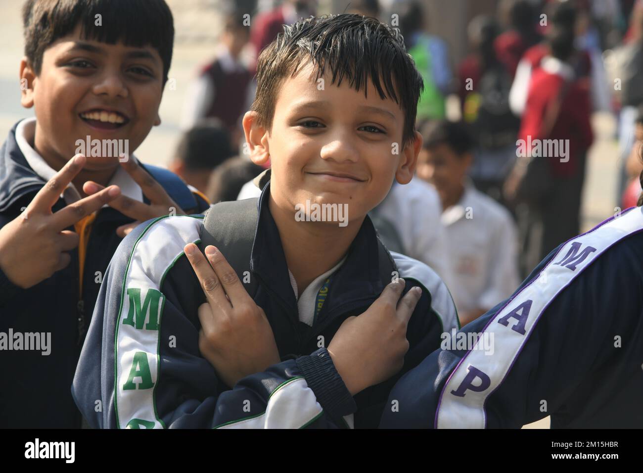 School students are in joyous mood visiting at the National Science ...