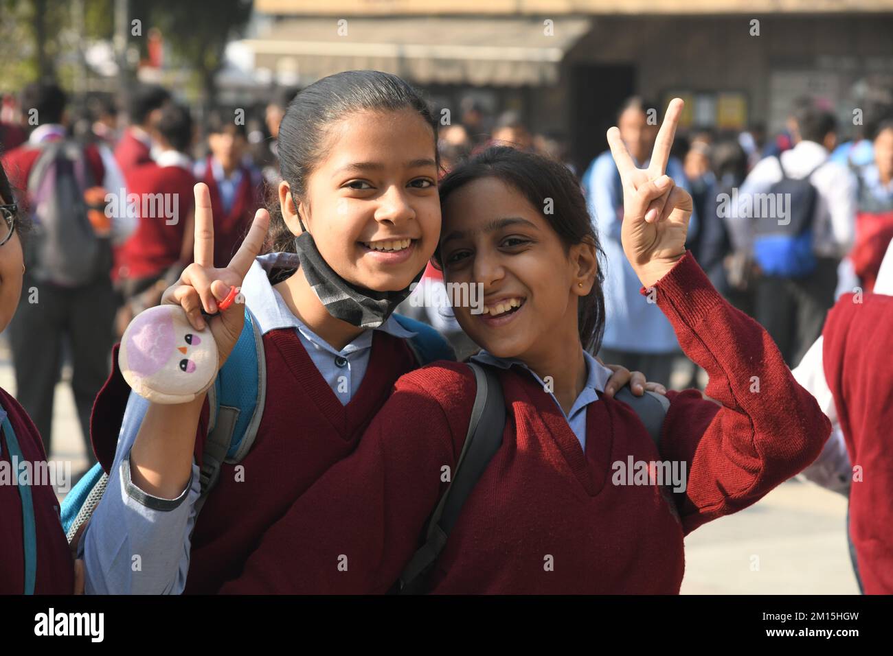 School students are in joyous mood visiting at the National Science ...