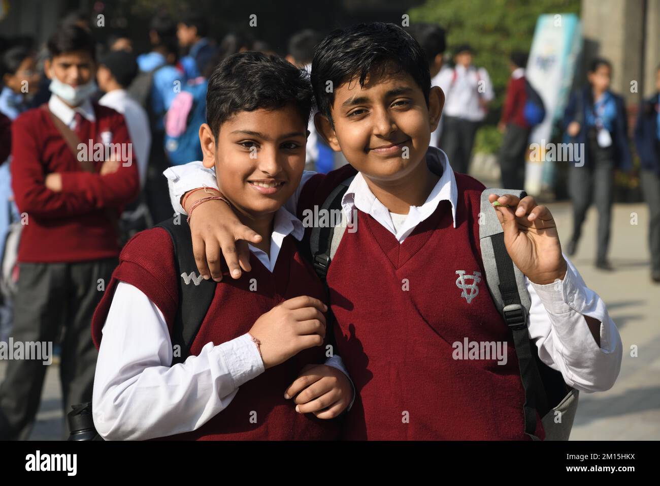 School students are in joyous mood visiting at the National Science ...