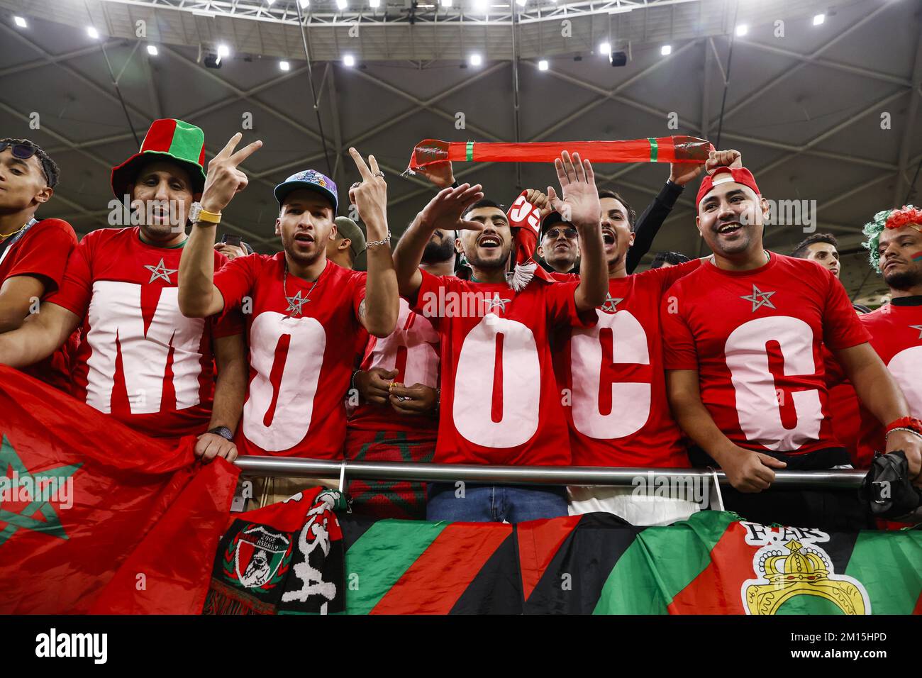 DOHA - Qatar, 10/12/2022,DOHA - Supporters of Morocco during the FIFA ...