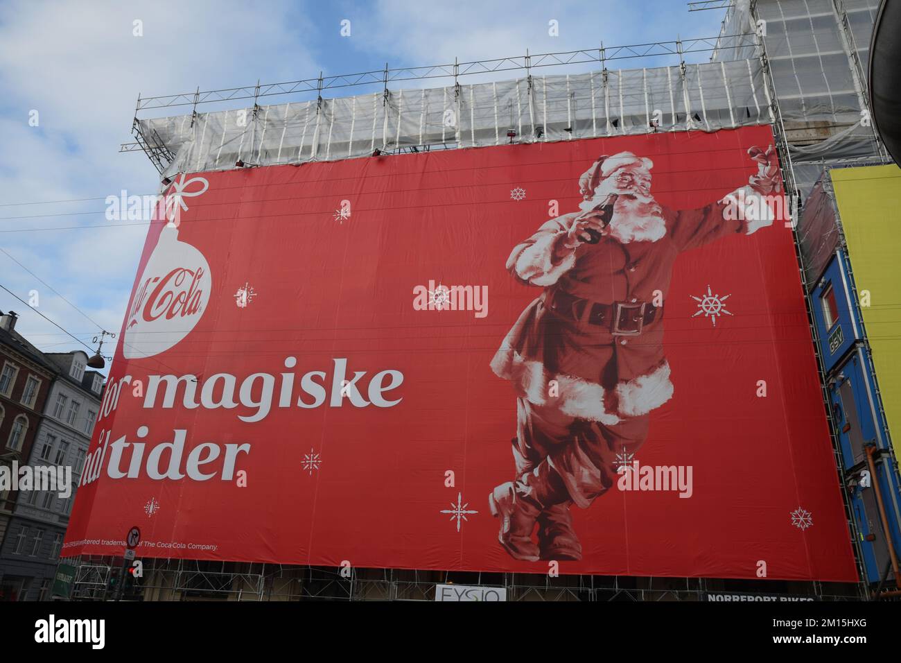 Copenhagen /Denmmark/10 December 2022/Billboard with saint nicholas ...