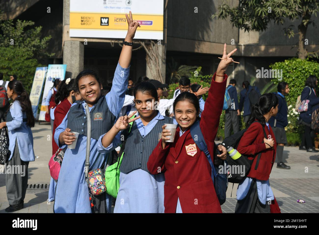 School students are in joyous mood visiting at the National Science ...