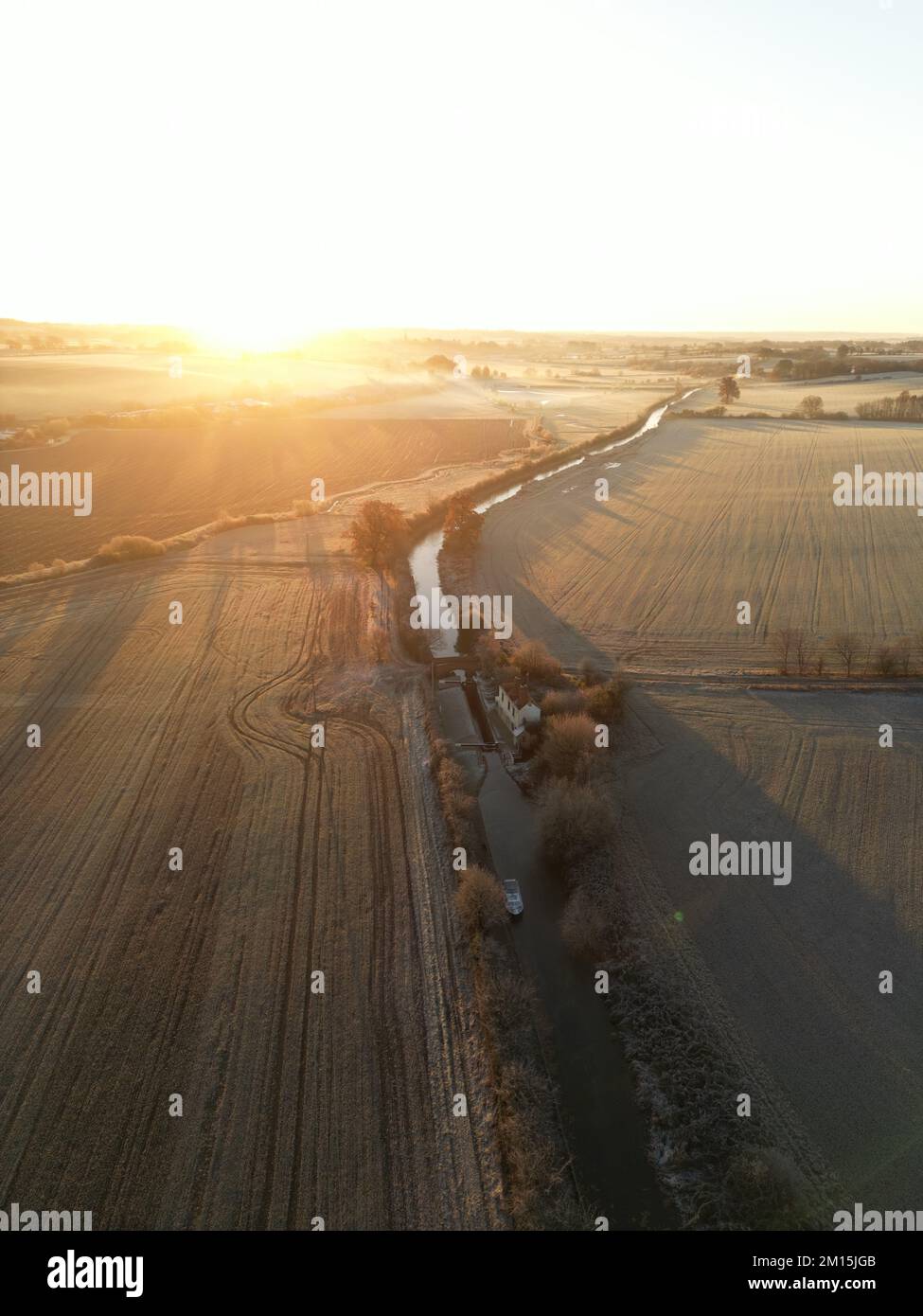 Grants Lock Aerial photo. Oxford canal. Oxfordshire. England. UK Stock ...