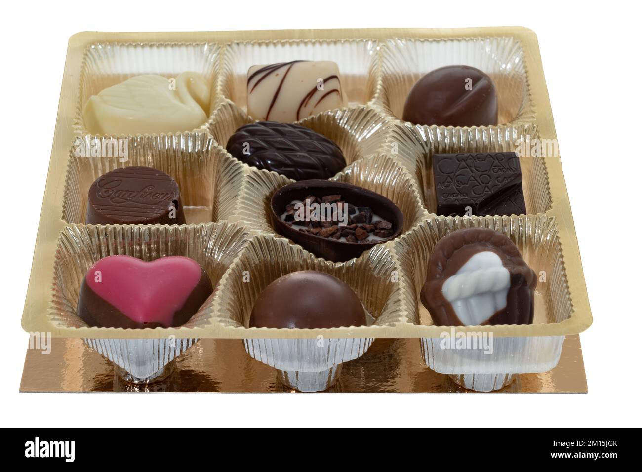 A box of chocolates - white background Stock Photo - Alamy