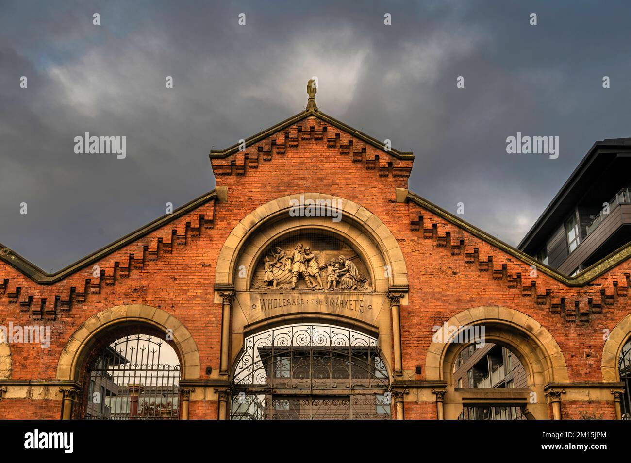 Facade of the former Wholesale Fish Market, Northern Quarter Manchester ...