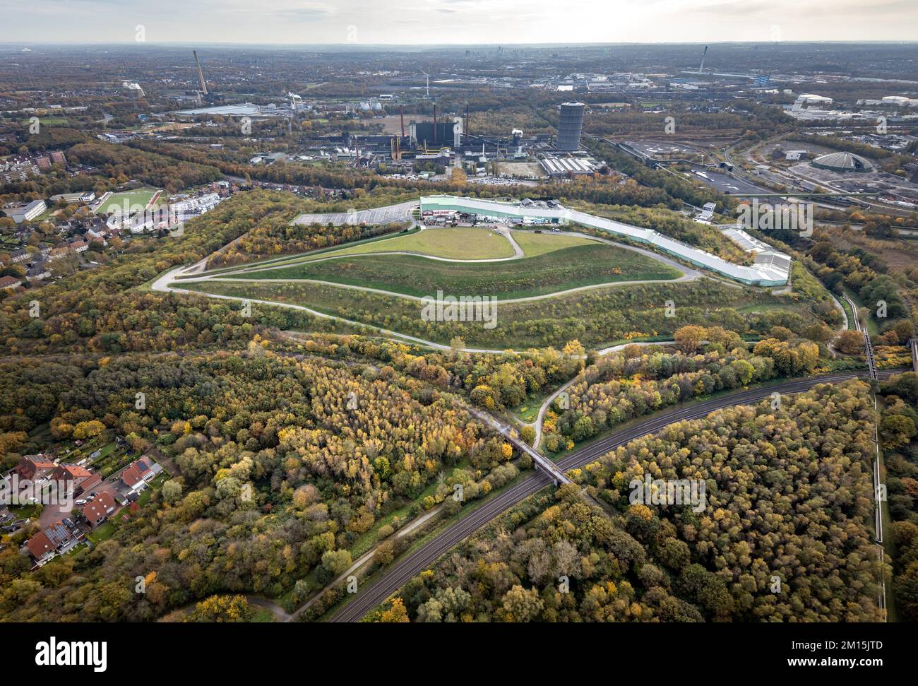 Aerial view, alpincenter Bottrop indoor ski slope on Prosperstraße ...