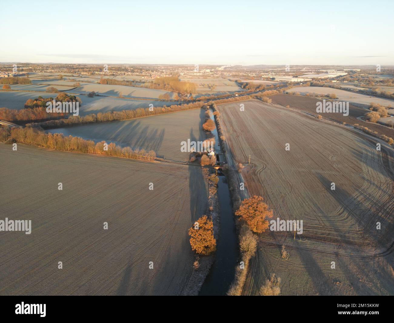 Grants Lock Aerial photo. Oxford canal. Oxfordshire. England. UK Stock ...