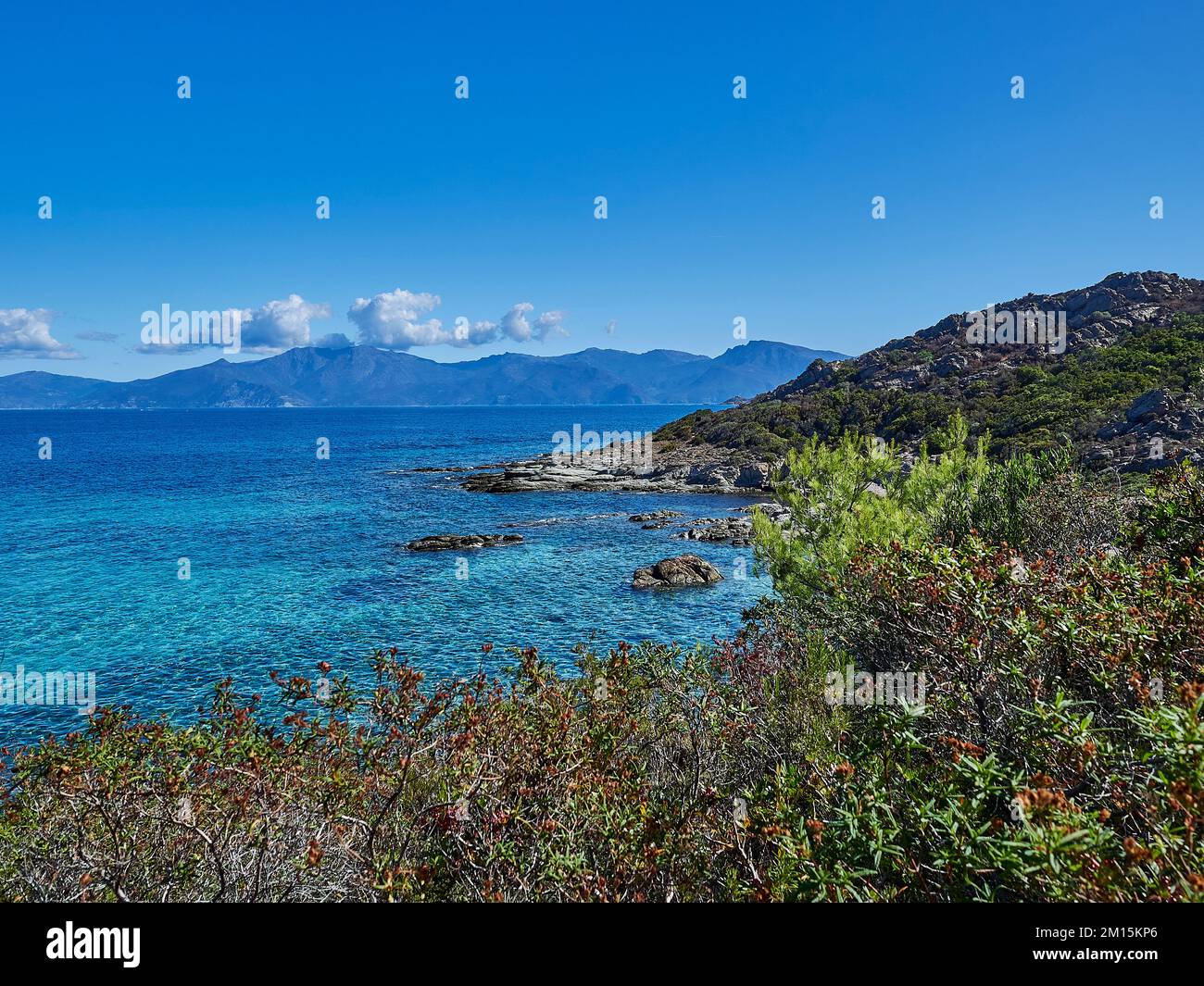 Turquoise water of the mediterranean sea at Plage de Saleccia, a hidden ...