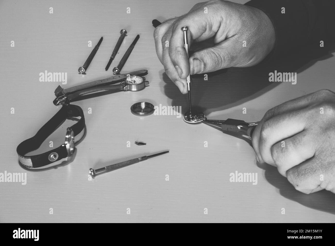 Broken clock repair Black and White Stock Photos & Images - Alamy
