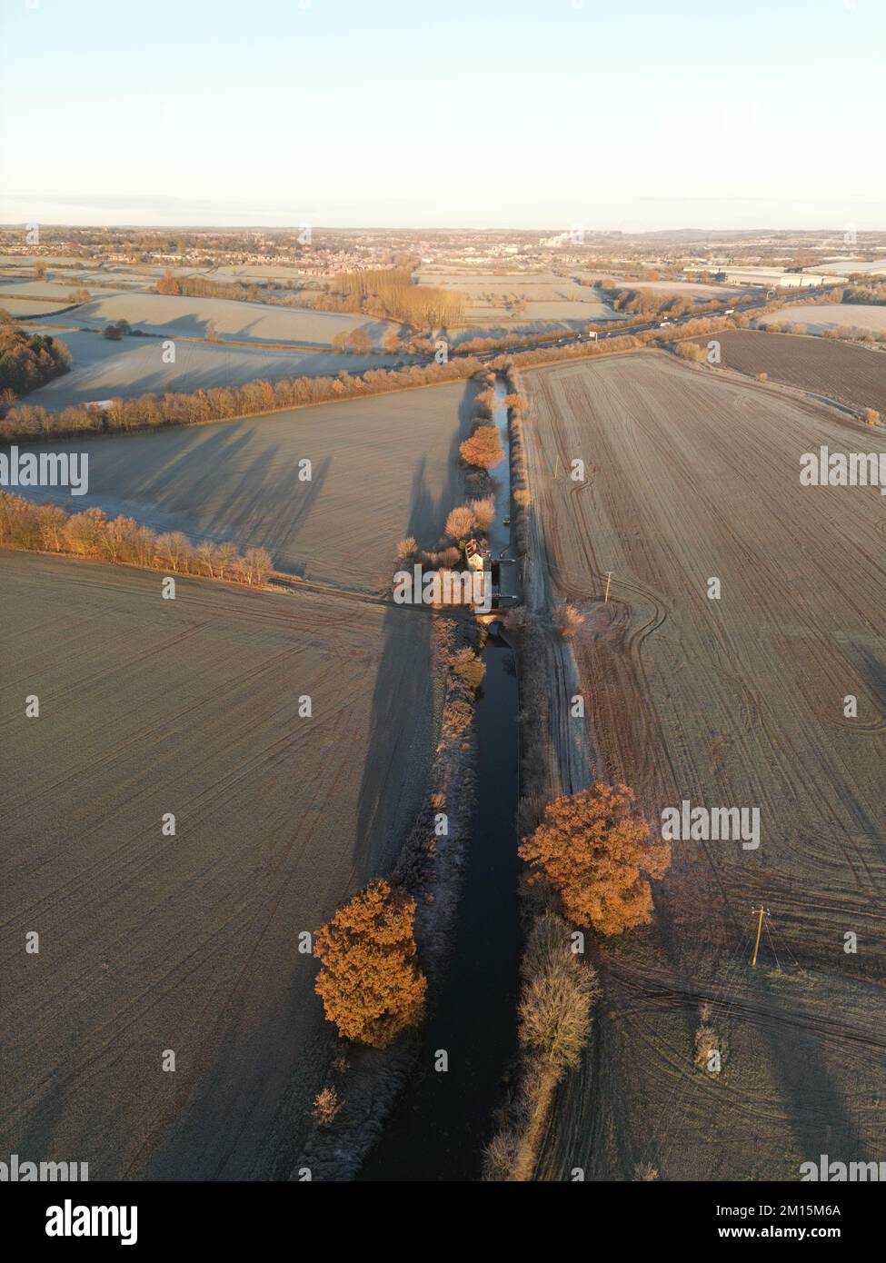Grants Lock Aerial photo. Oxford canal. Oxfordshire. England. UK Stock ...