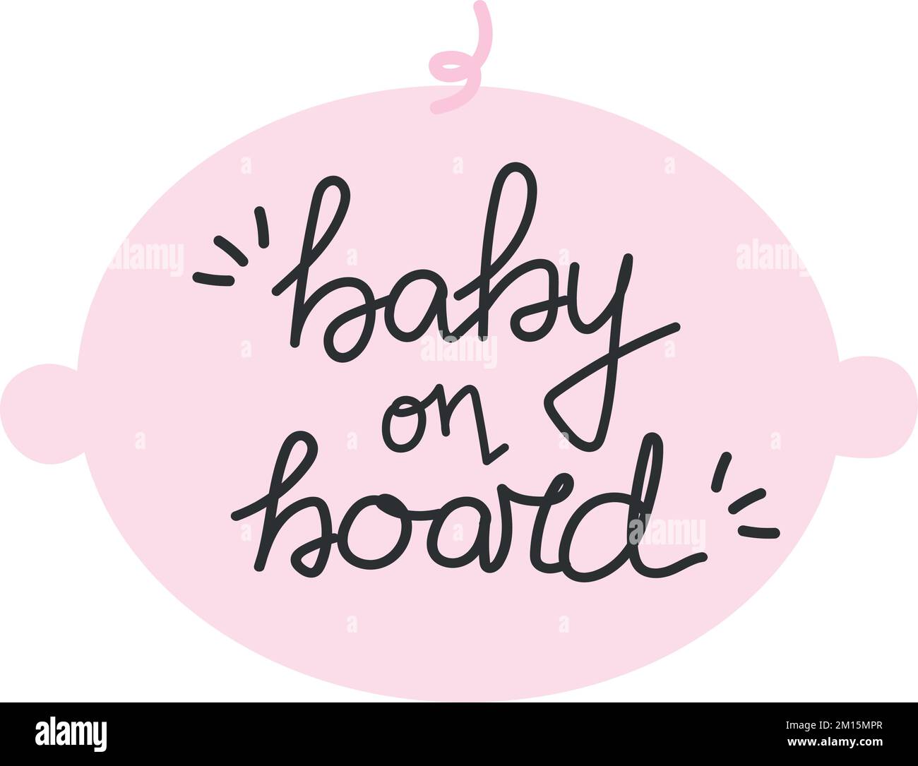 Baby on board lettering. Hand drawn text in baby face silhouette ...