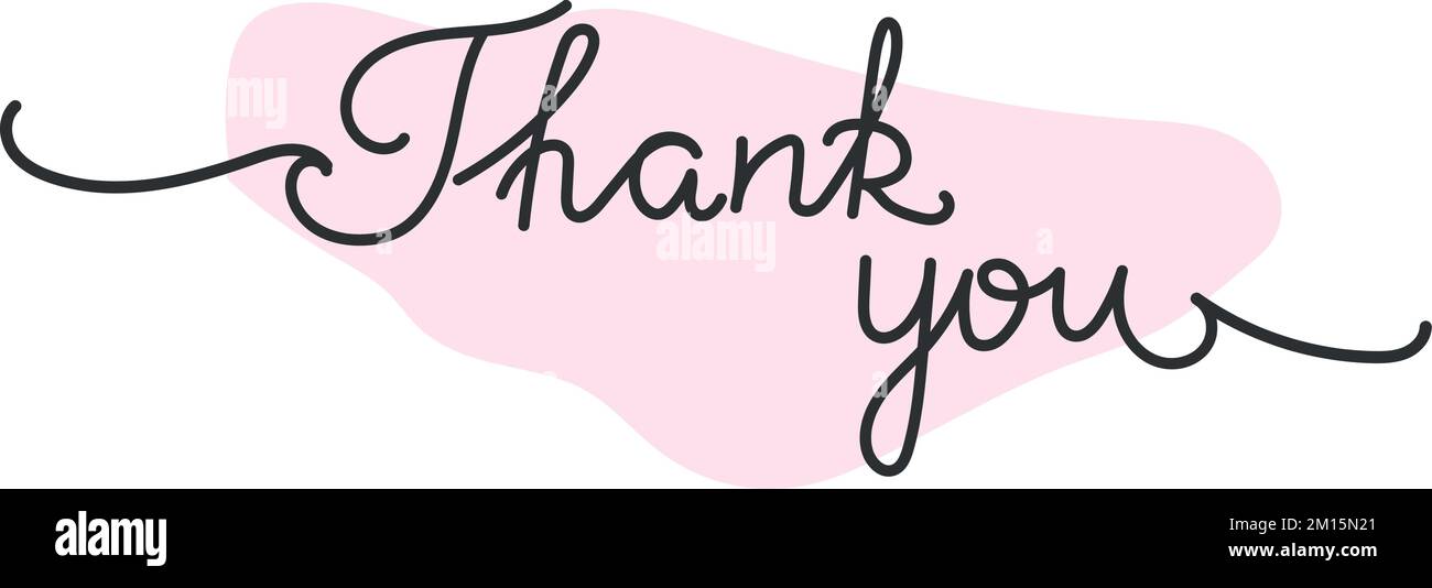 Handwriting. Lettering. Thank you. Hand drawn phrase isolated. Vector ...