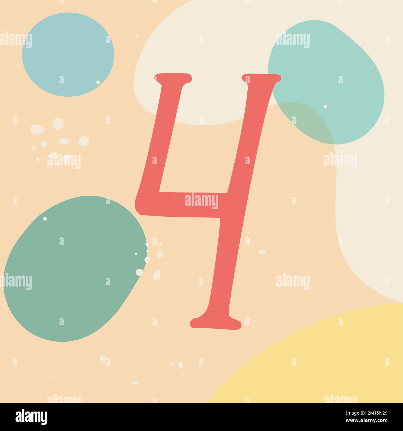 Hand drawn background with number four. Hand made design. Vector art ...