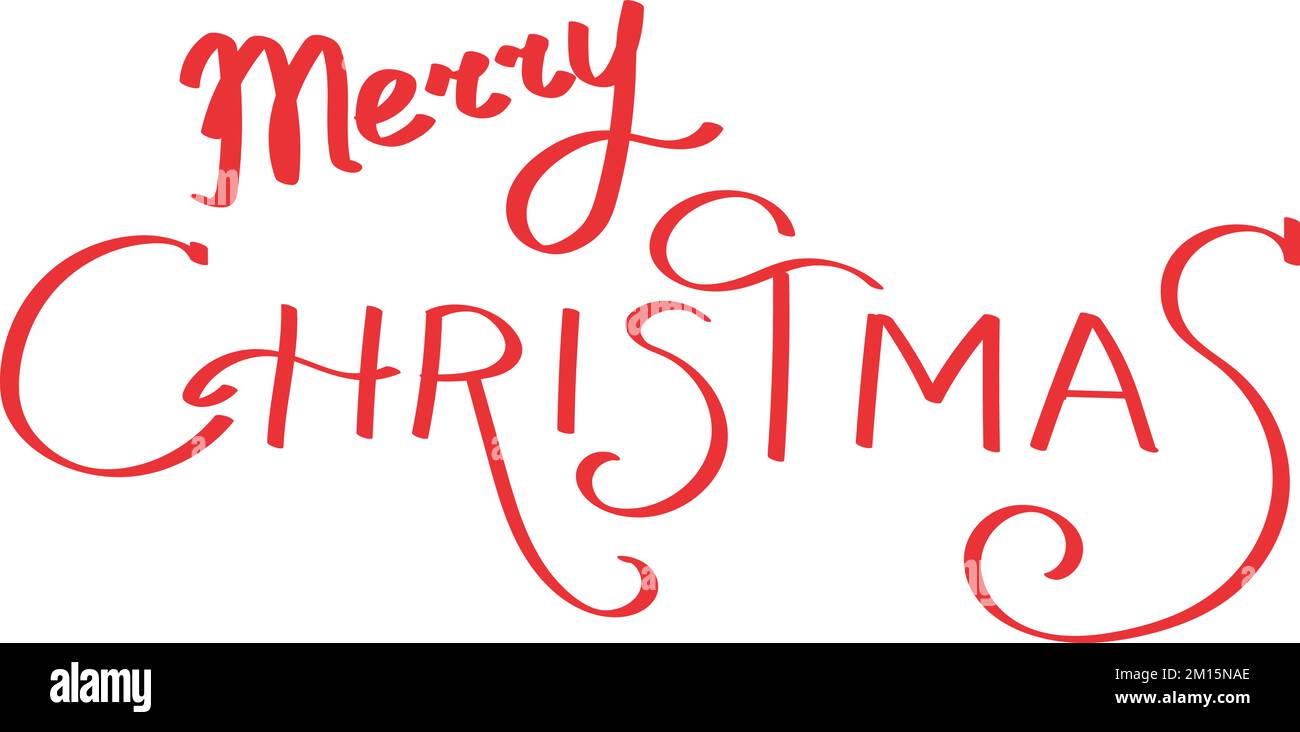 Merry Christmas Hand Drawn Lettering Isolated Hand Made Lettering