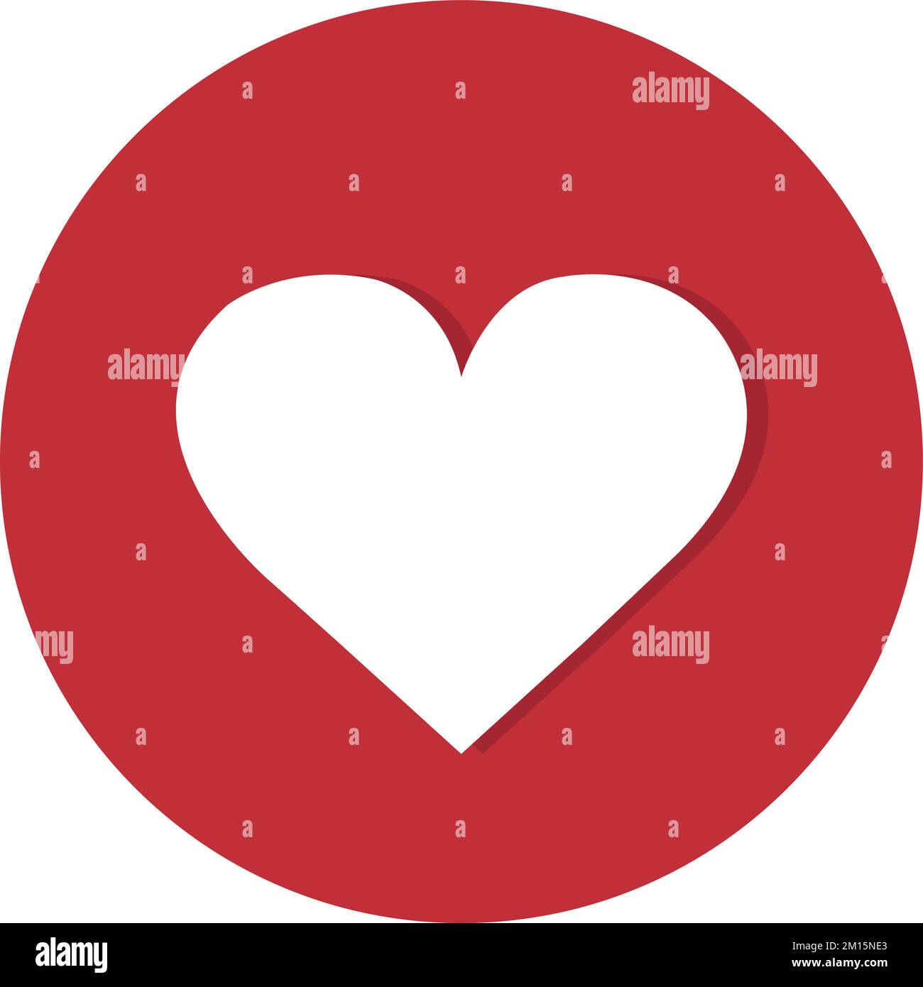 Like button icon. Heart shape in circle. Simple flat design. Vector art ...