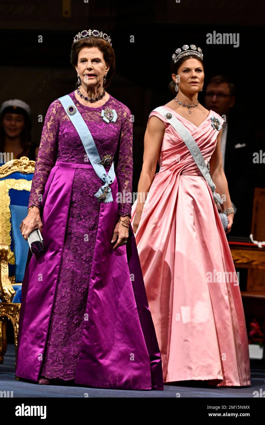 Queen Silvia, Crown Princess Victoria during the Nobel Prize award ...