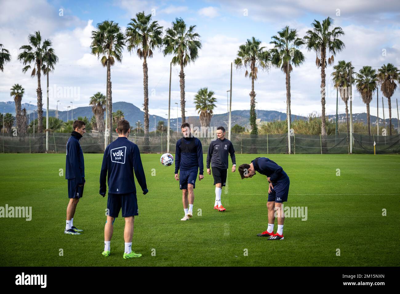 Gent's Bruno Godeau and Gent's keeper coach Francky Vandendriessche ...