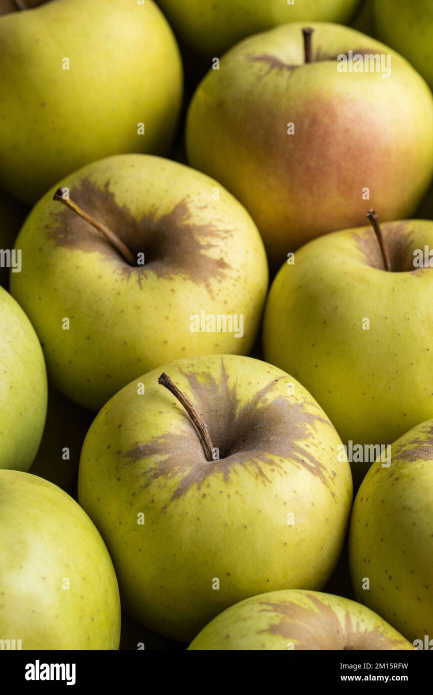 Full frame background of delicious fresh yellow apples composed ...
