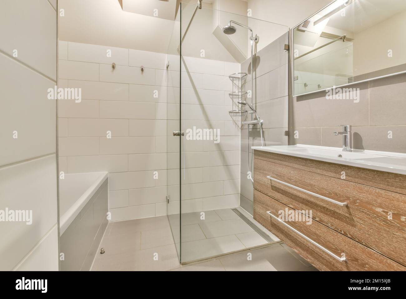 Interior of a sink with a shower closed with a screen Stock Photo - Alamy