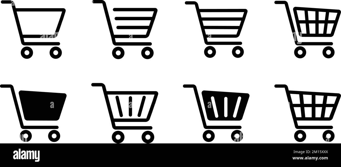 Set Shopping cart icon. Group Web store shopping cart icon. Collection ...