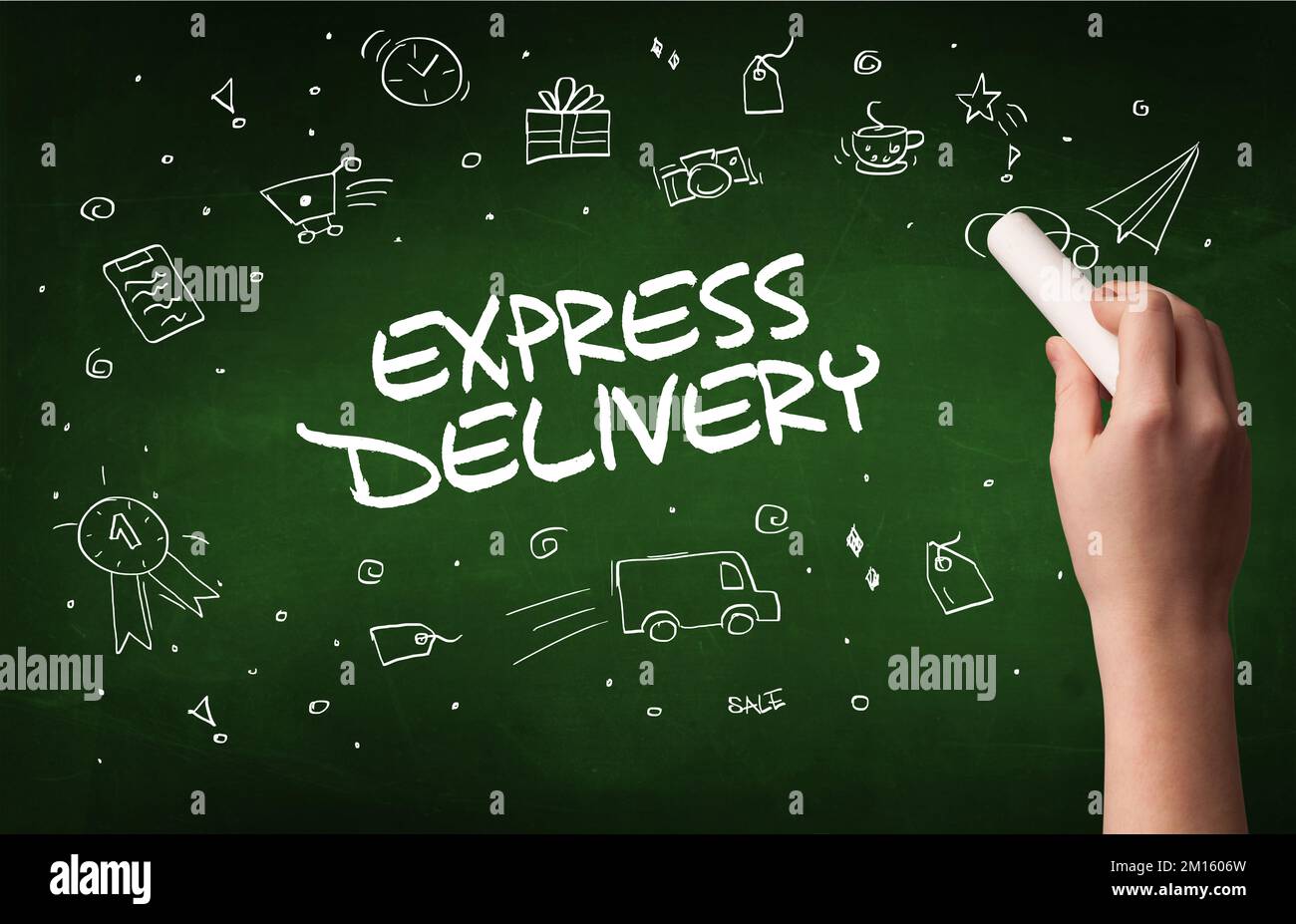 Hand drawing online shopping concept Stock Photo - Alamy