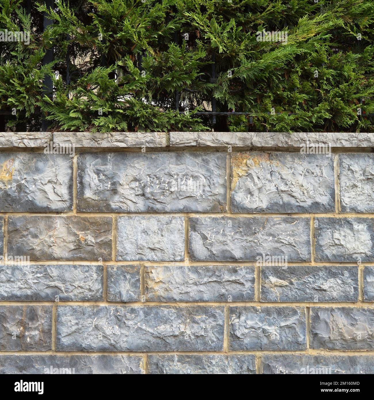Sturdy blue and gray cut stone wall, good for backgrounds, seamless ...