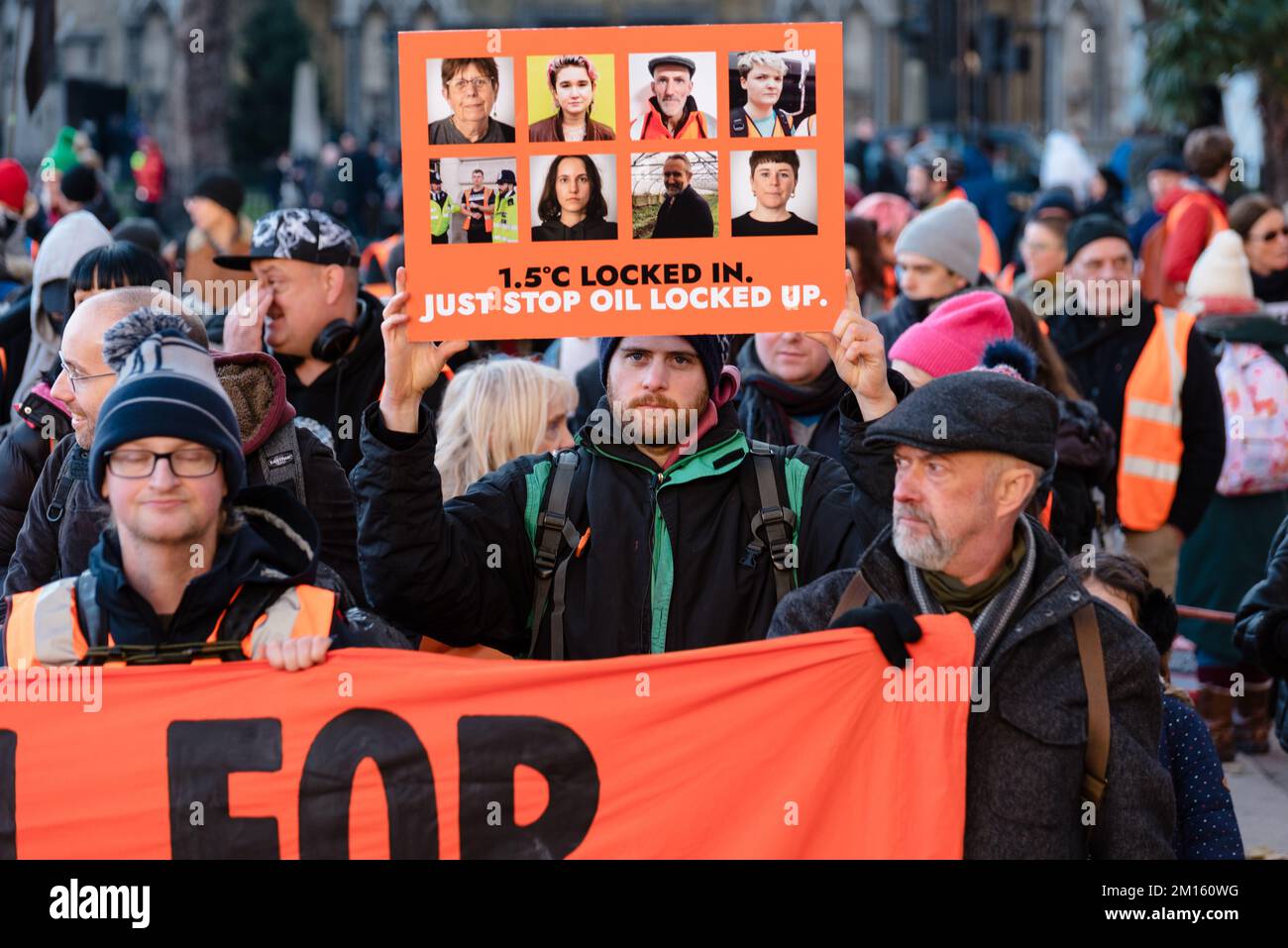 London, UK. 10 December 2022. Just Stop Oil protesters gather in ...