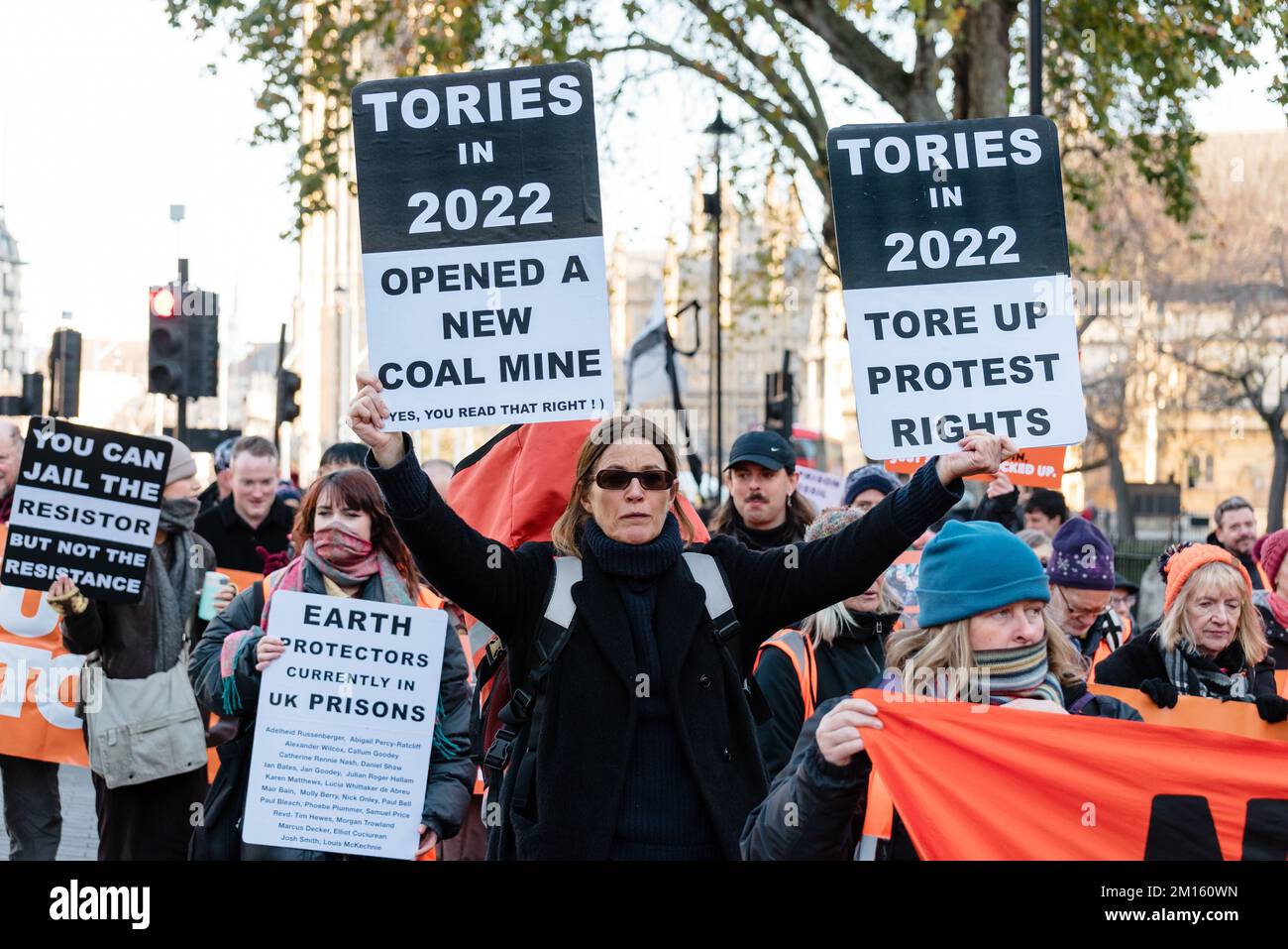 London, UK. 10 December 2022. Just Stop Oil protesters gather in ...