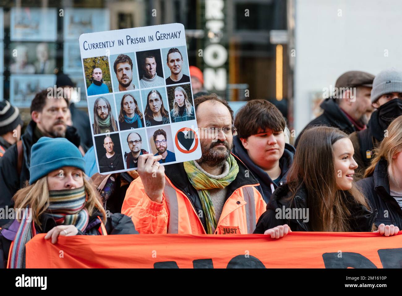 London, UK. 10 December 2022. Just Stop Oil protesters gather in ...
