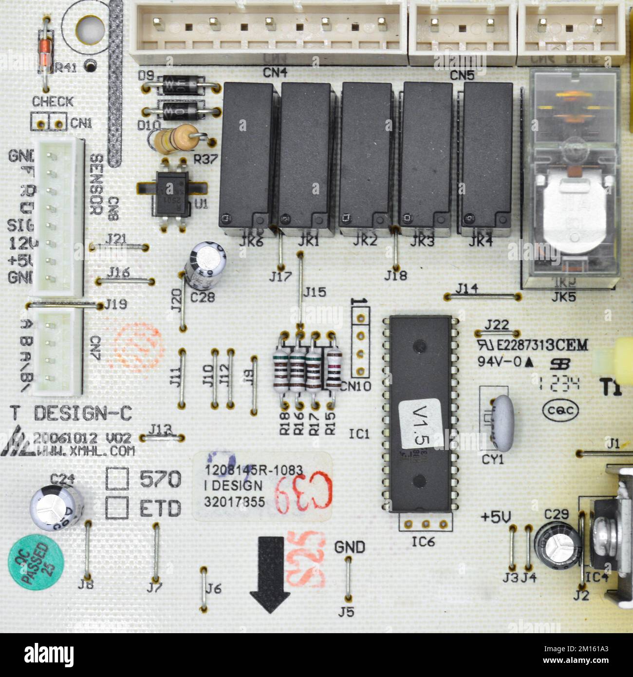 High tech electronic circuit board, isolated on white background Stock ...