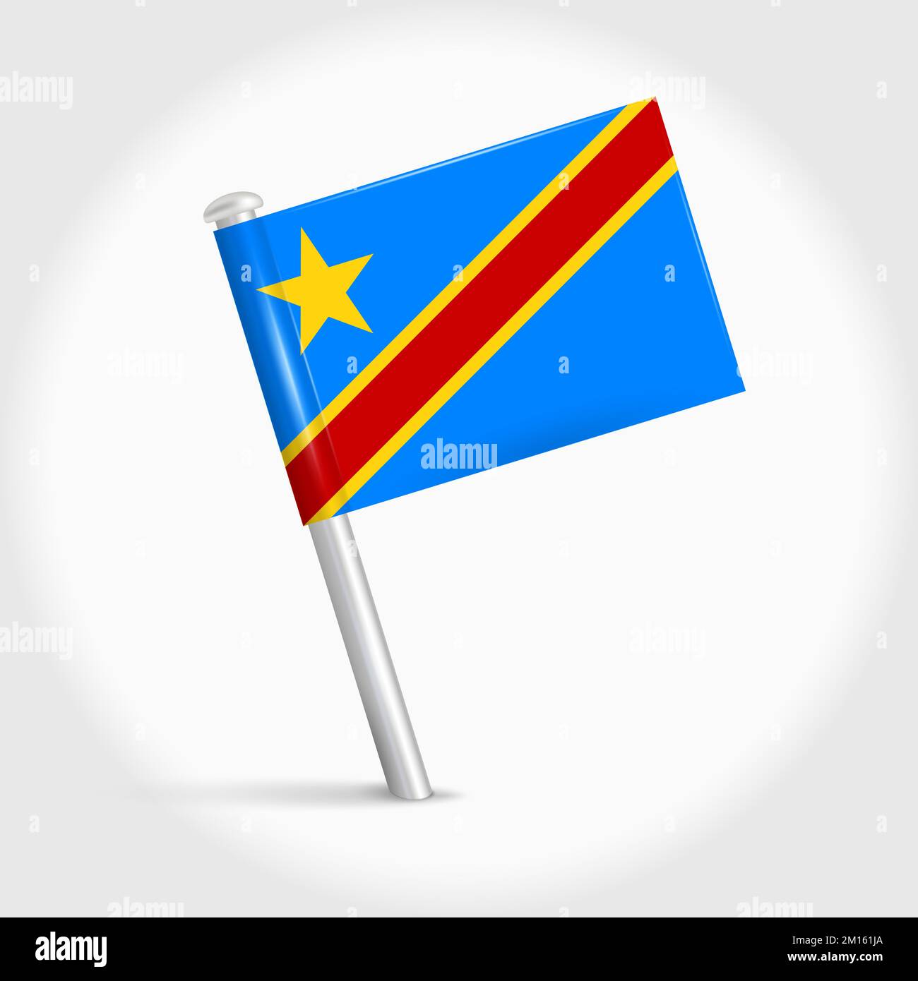 Democratic Republic of the Congo map pin flag icon. DR Congo pennant ...