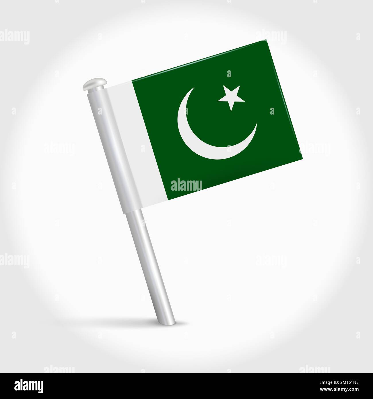 Pakistan map pin flag icon. Pakistani pennant map marker on a metal ...