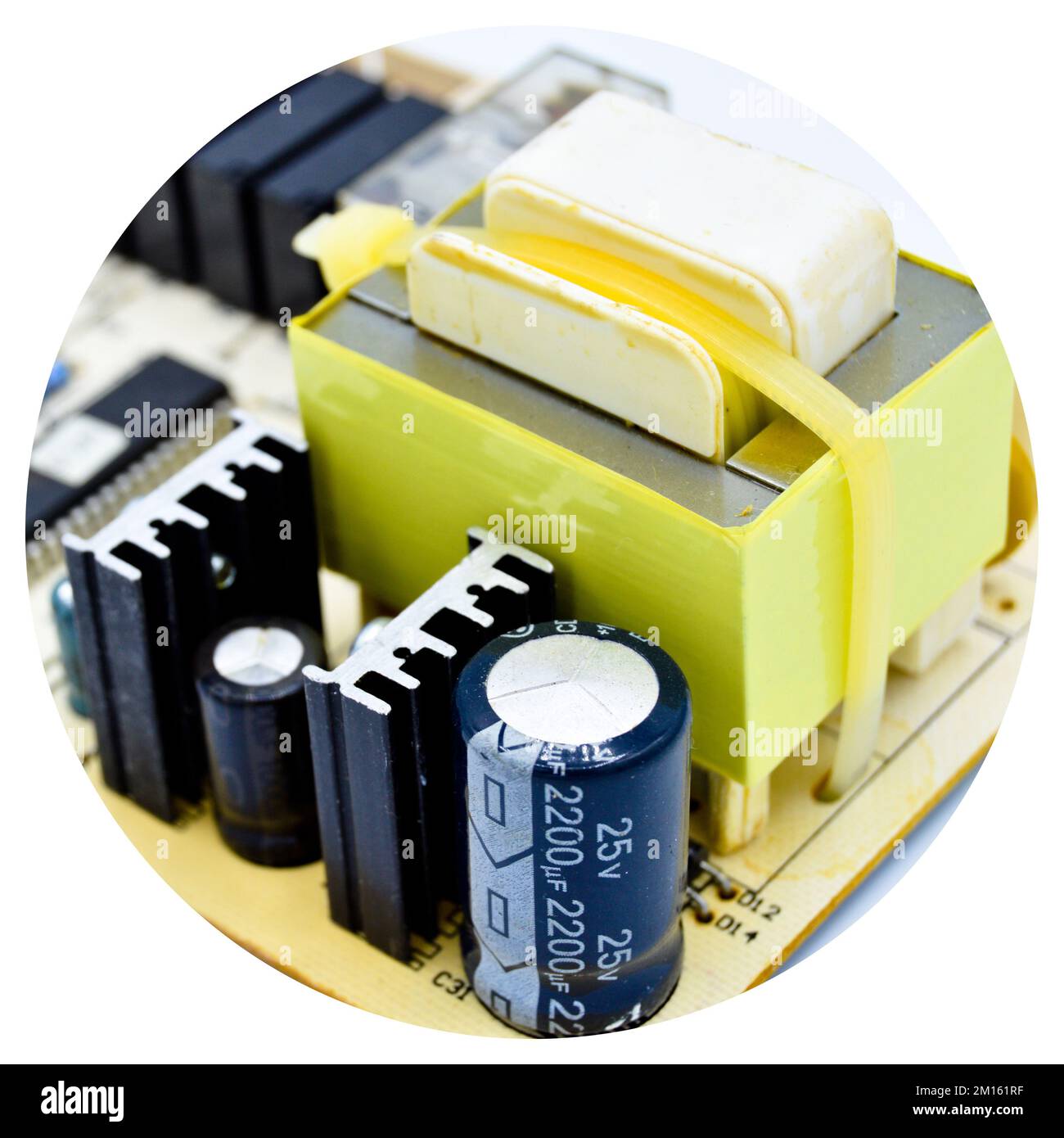 High tech electronic circuit board, isolated on white background Stock ...