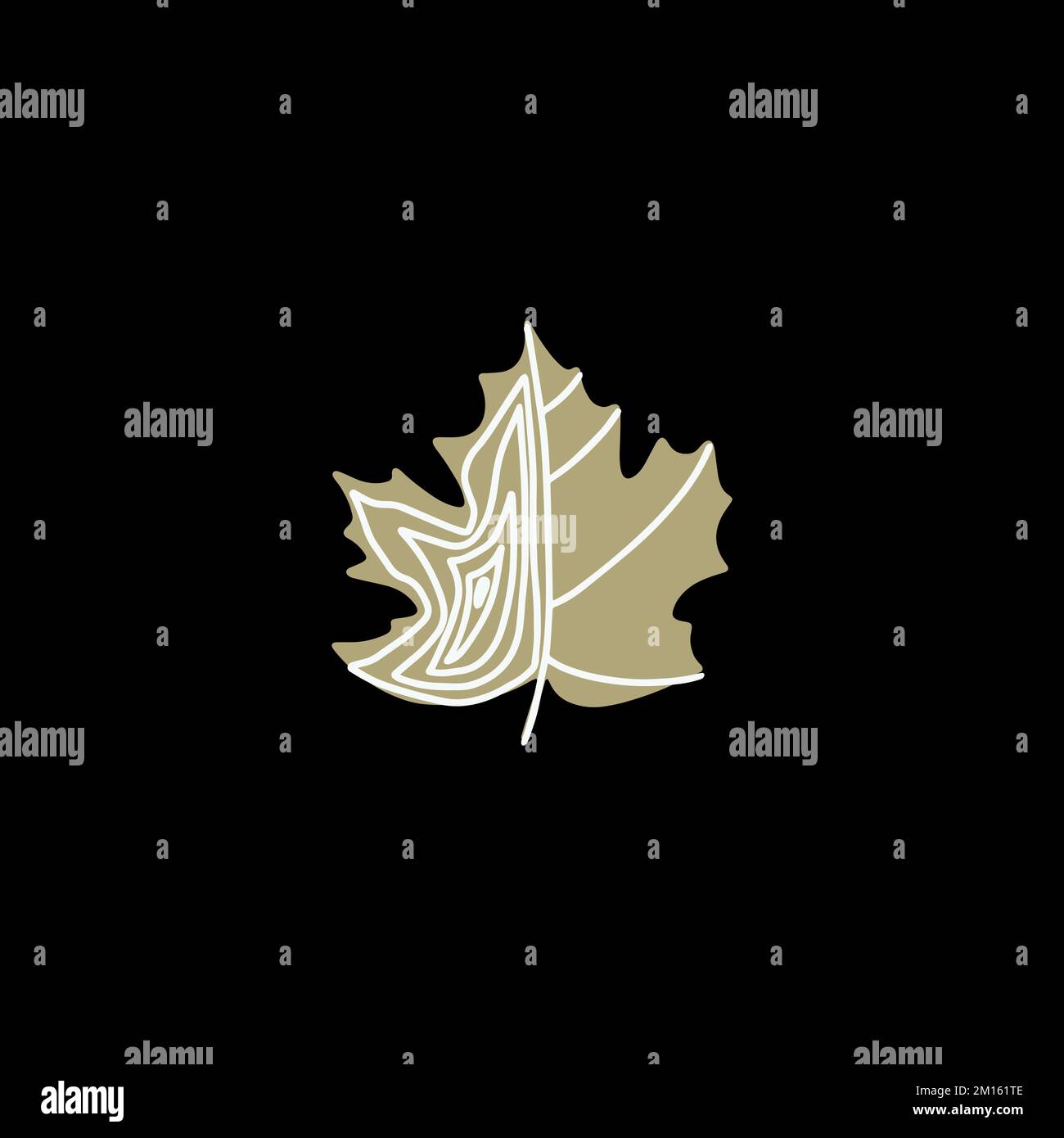Fall leaf icon vector illustration. Hand drawn colorful design ...