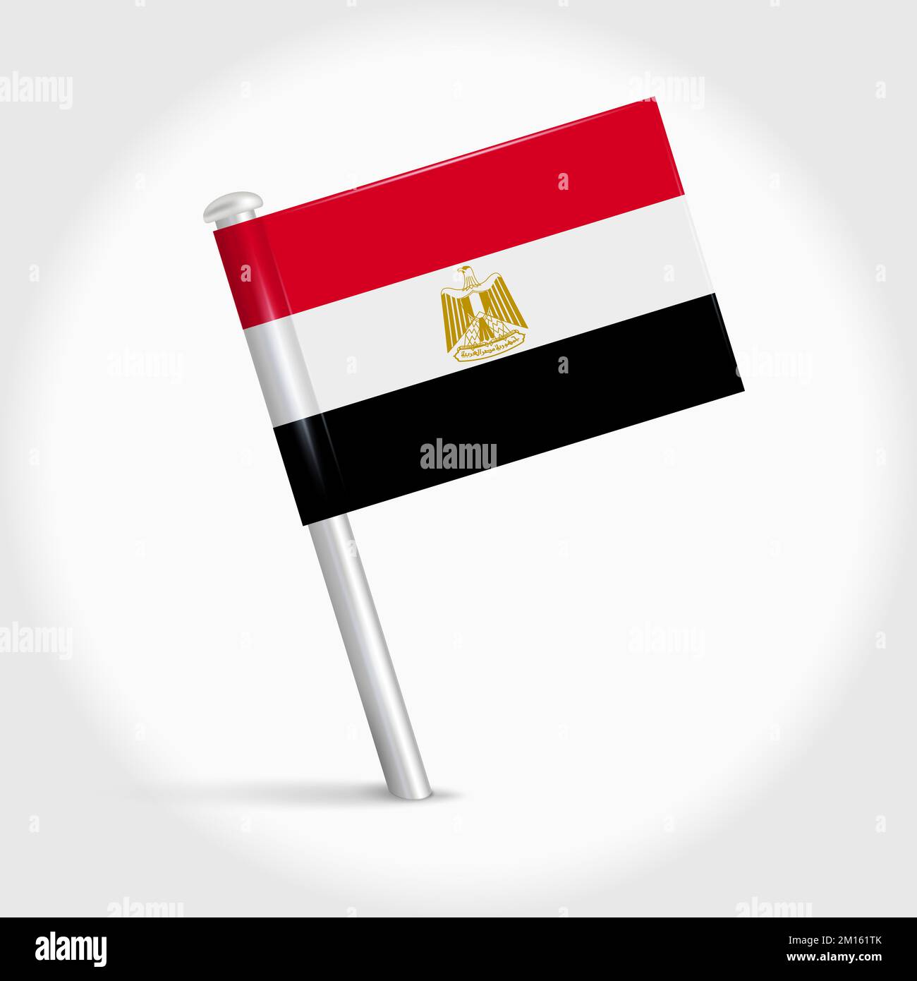 Egypt map pin flag icon. Egyptian pennant map marker on a metal needle ...