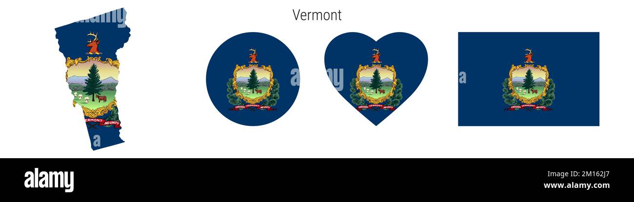 Vermont flag icon set. American state pennant in official colors and ...