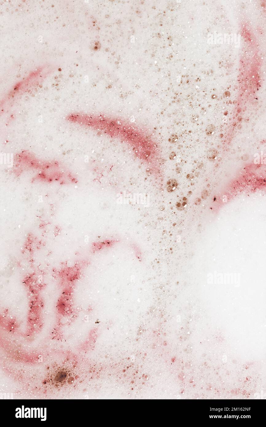 Print of blood in the water with foam Stock Photo - Alamy