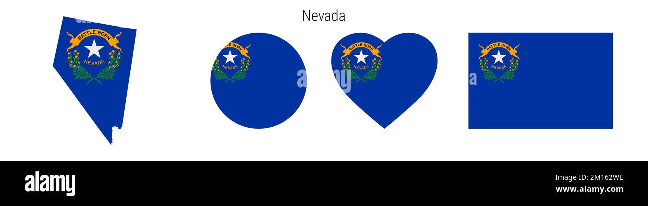 Nevada flag icon set. American state pennant in official colors and ...