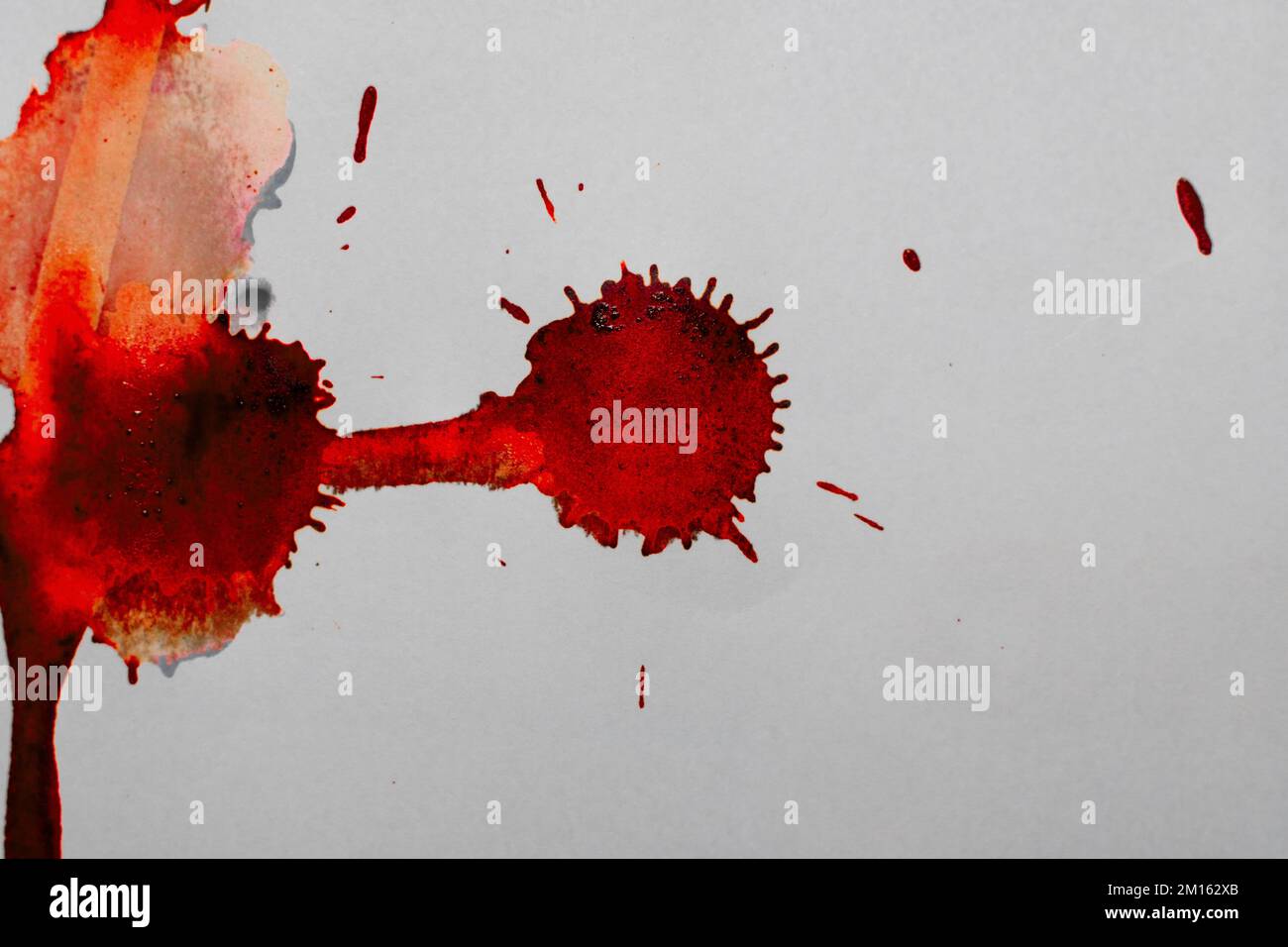 Realistic blood isolated on white background. Drops of blood and ...