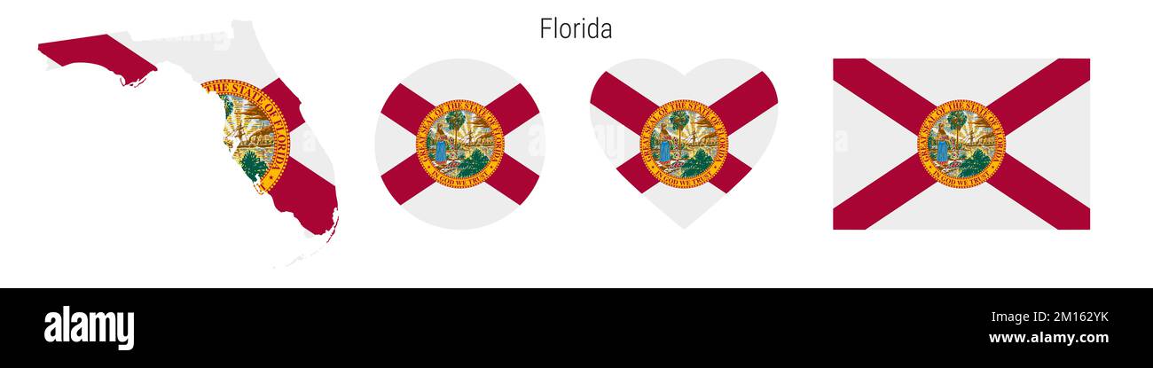Florida flag icon set. American state pennant in official colors and ...