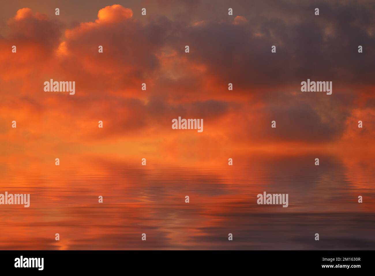 sea water surface with red clouds at sunset. High quality photo Stock ...