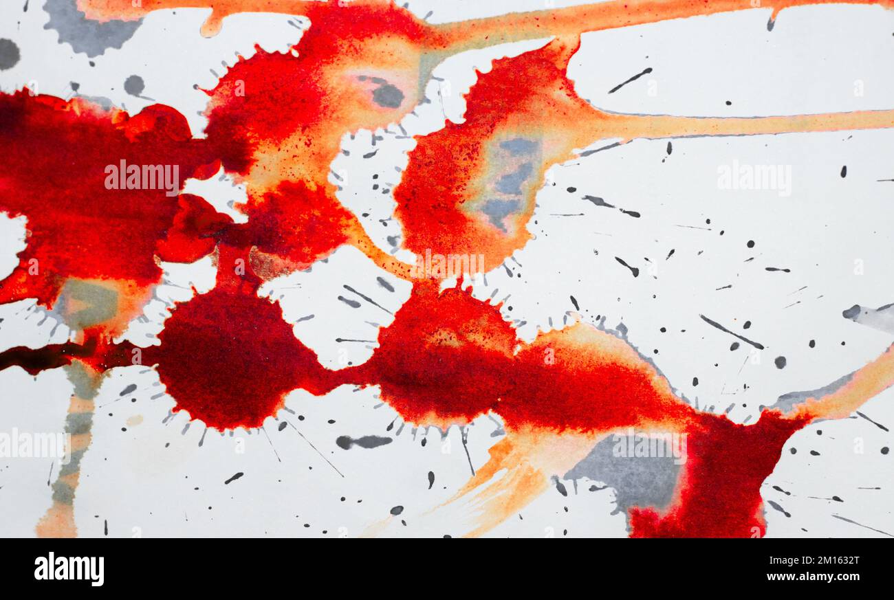 Realistic blood isolated on white background. Drops of blood and ...