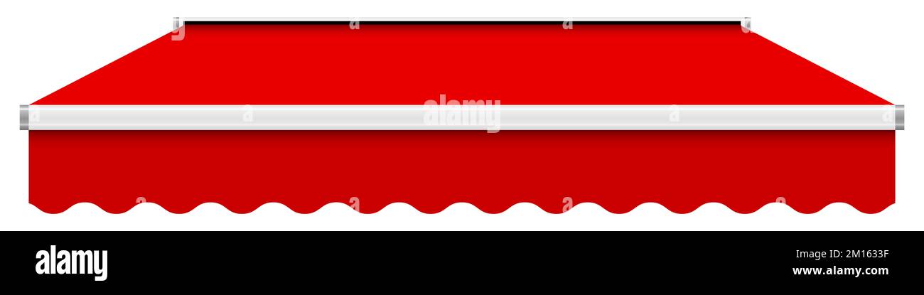 Full red straight awning canopy. Tent roof, template for design. 3D ...