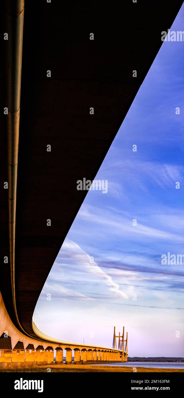 The Prince of Wales Bridge or Second Severn Crossing from the Welsh ...