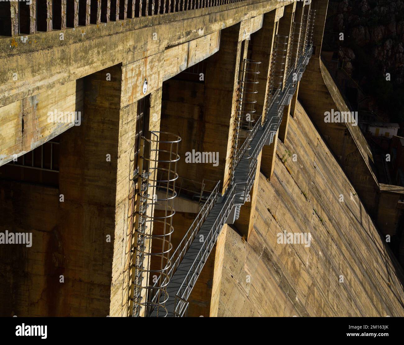 Electrical substation with bridge crane in waterfall Stock Photo - Alamy