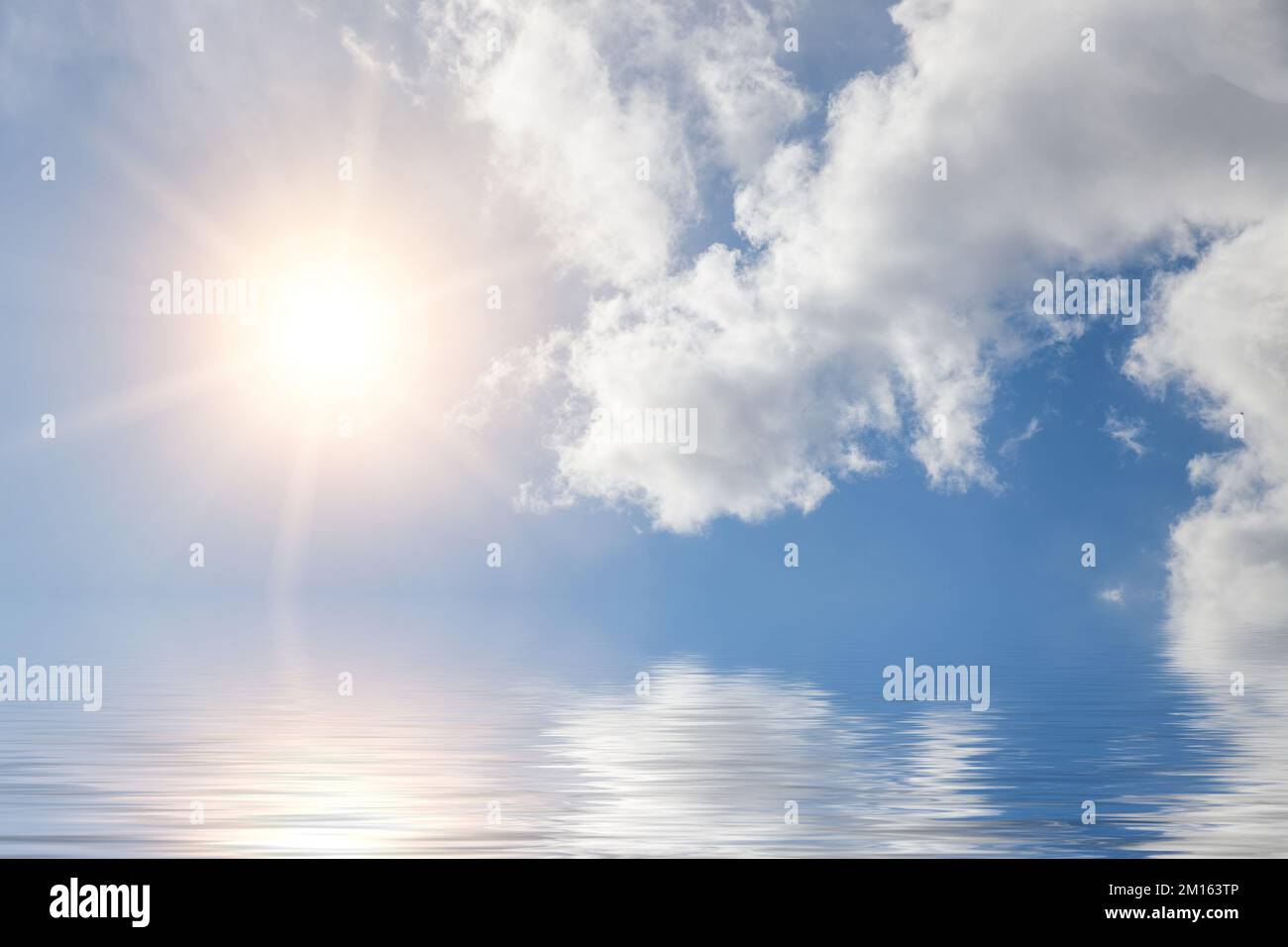 ocean water surface with sun and clouds. High quality photo Stock Photo ...
