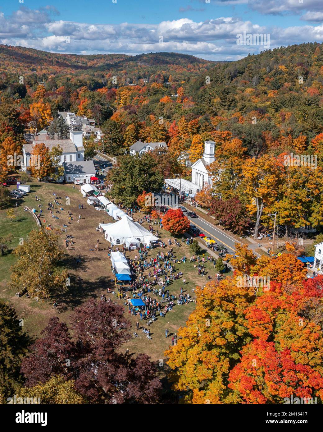 An aerial view of street during the fall festival Stock Photo - Alamy