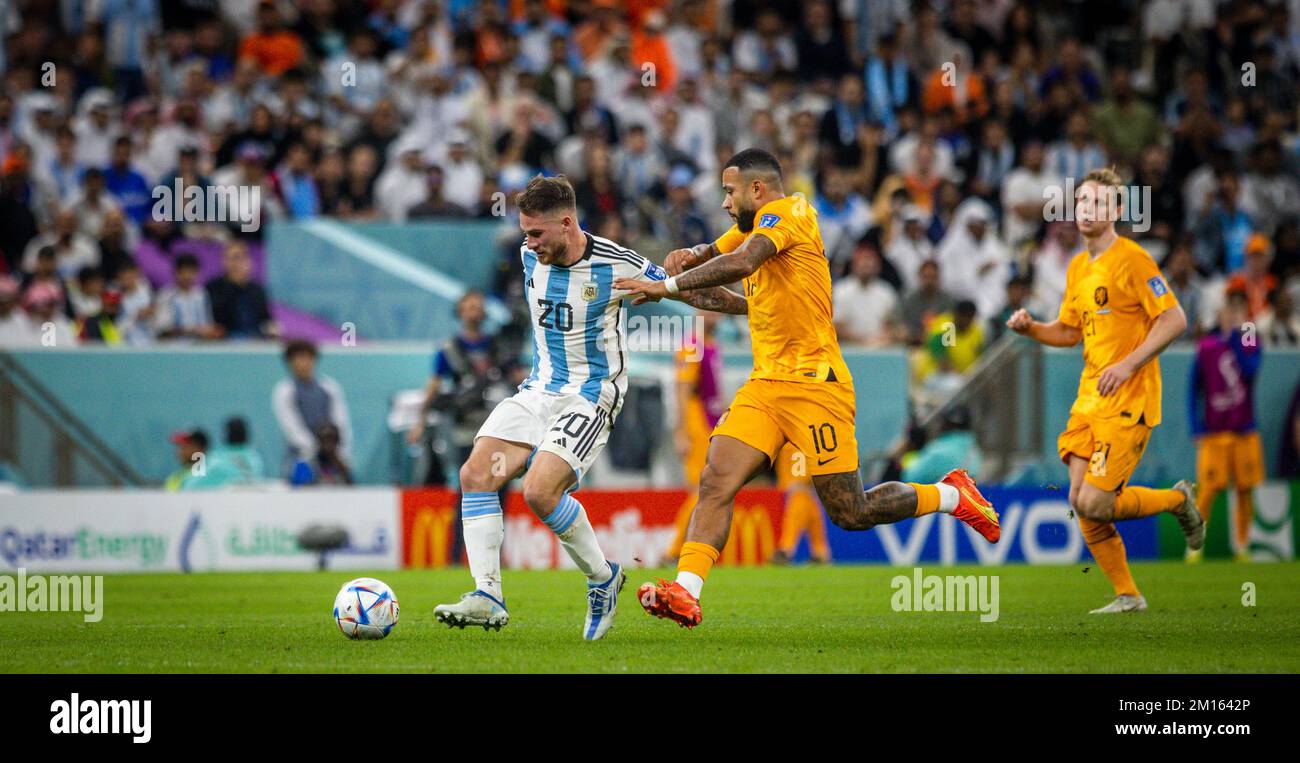 Doha, Qatar. 9th Dec, 2022. Alexis Mac Allister (Arg), Memphis Depay ...